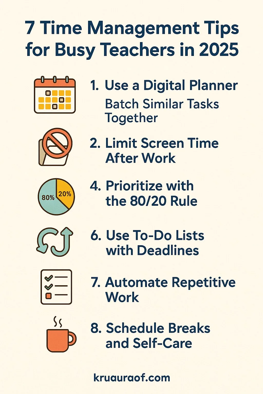 7 Time Management Tips for Busy Teachers in 2025 - Kruaof.com