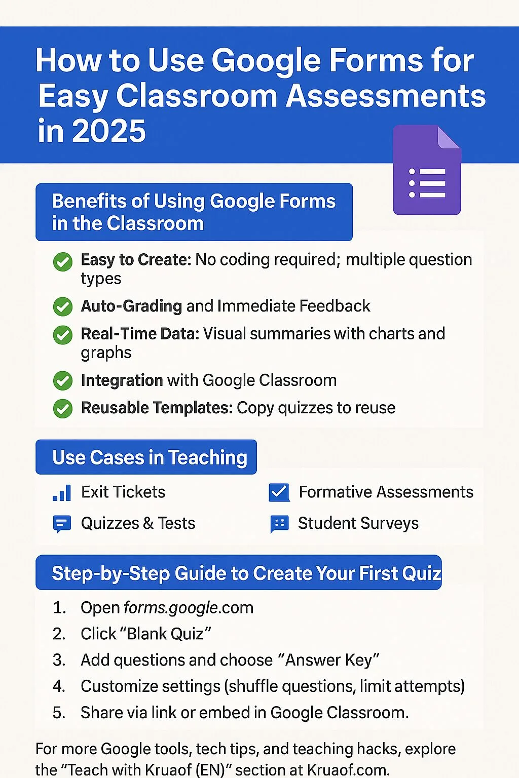 How to Use Google Forms for Easy Classroom Assessments in 2025 - Kruaof.com