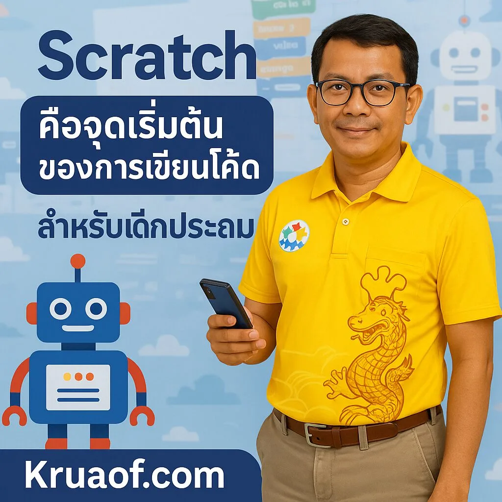 โปรแกรม Scratch คืออะไร? จุดเริ่มต้นของการเขียนโค้ดสำหรับเด็กประถม - Kruaof.com