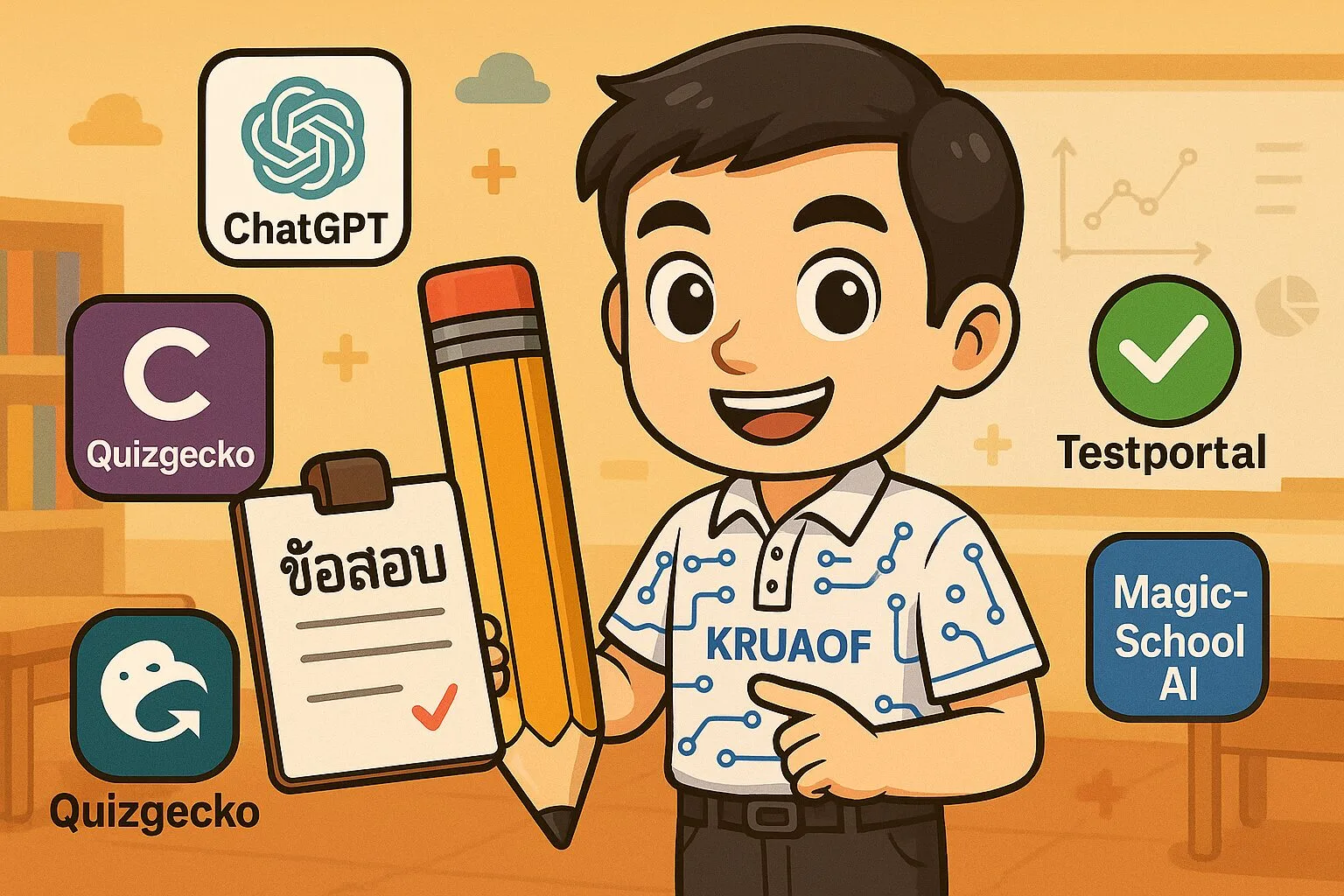 AI ช่วยครูออกข้อสอบ: วิธีใช้ AI สร้างแบบทดสอบอย่างมืออาชีพ - Kruaof.com